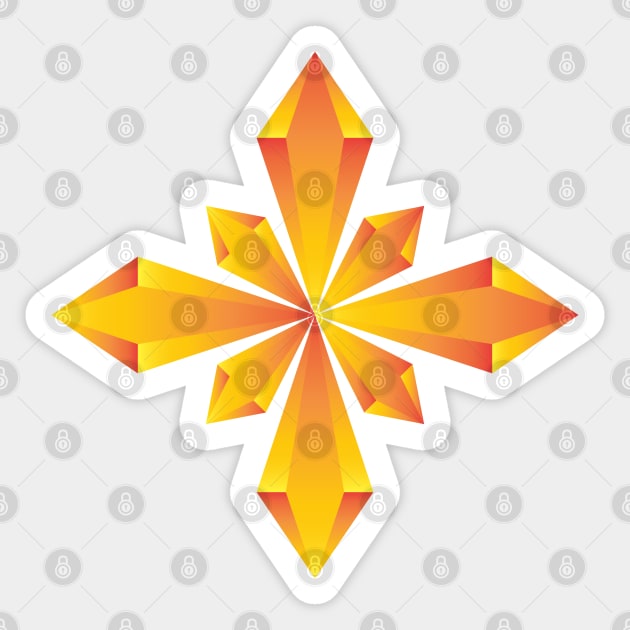 Yellow Crystal star design - Yellow Star - Sticker | TeePublic