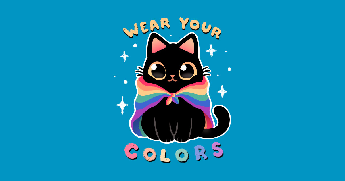 Lgbt Pride Cat Kawaii Rainbow Kitty Wear Your Colors Lgbt T