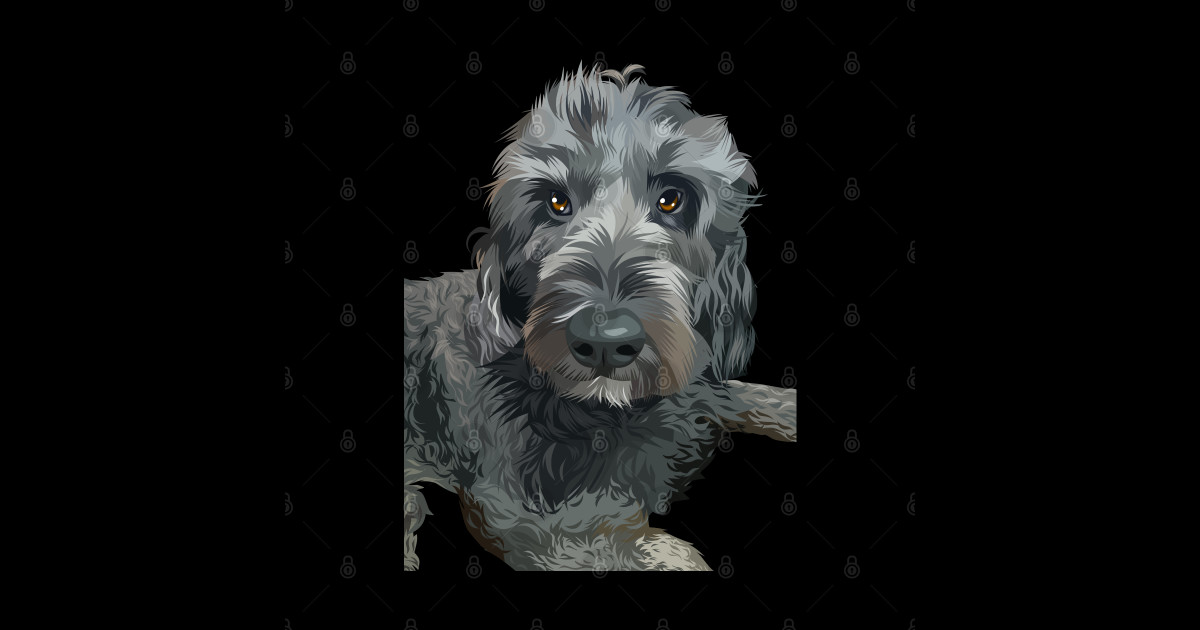 long haired gray dog-vector art - Bluey Dog - Sticker | TeePublic