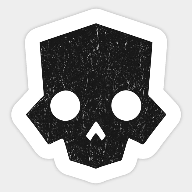 Worn Black Helldivers Skull - Helldivers 2 - Sticker | TeePublic