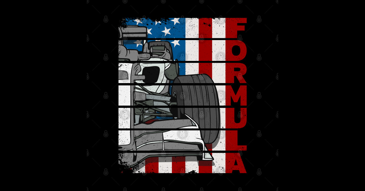Formula One Race Car American Flag - Formula One - Sticker | TeePublic