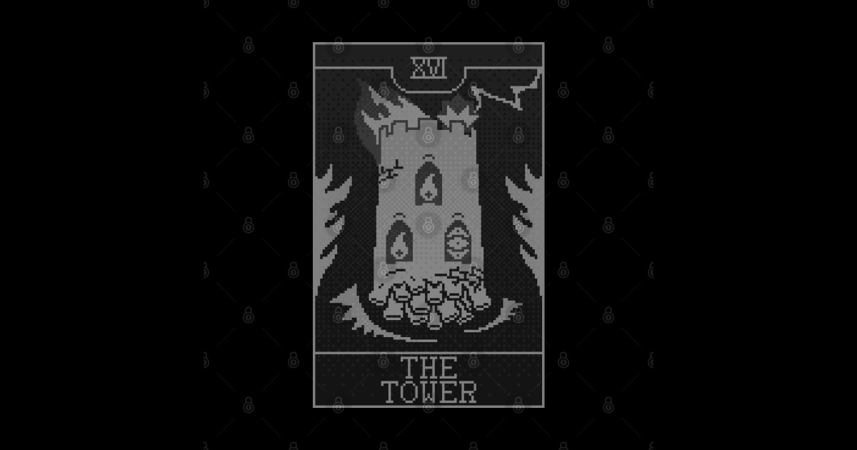XVI - The Tower (New) - Tarot - Sticker | TeePublic