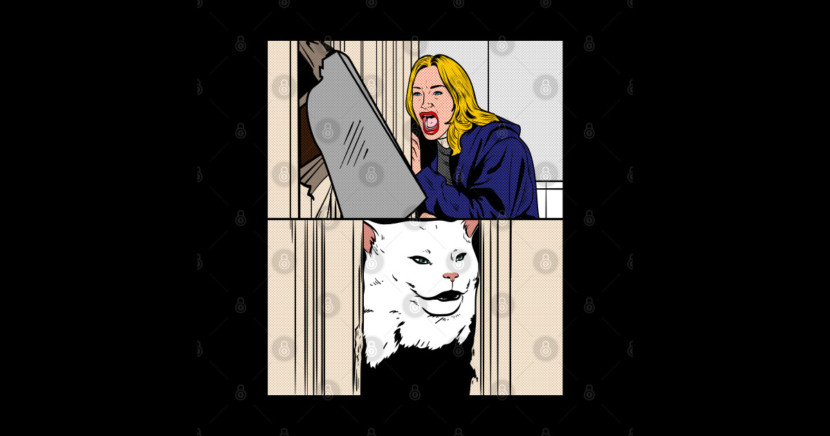 Woman Yelling at Cat Meme Dinner Table Salad - Cat At Dinner Table Meme ...