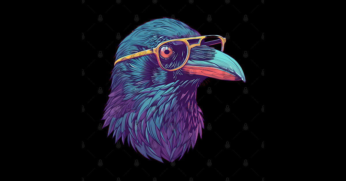 Specs & Squawks: The Brainy Bird - Crow - Posters and Art Prints ...