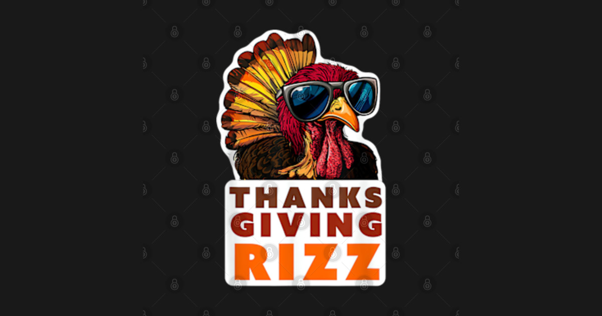 Funny Thanksgiving Rizz Cool Turkey Kid Skibidi Awesome Fun T-Shirt ...