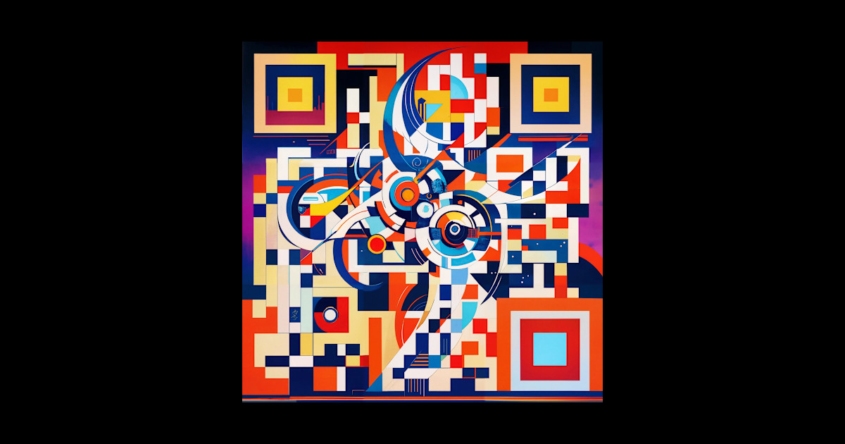 RickRoll QR Code Abstract Painting - Memeshirt - Sticker | TeePublic