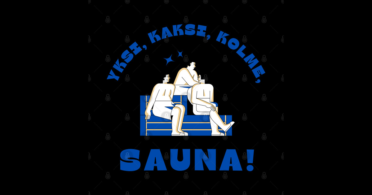 Yksi, Kaksi, Kolme, Sauna! - Kaj Eurovision 2025 - Sticker | TeePublic
