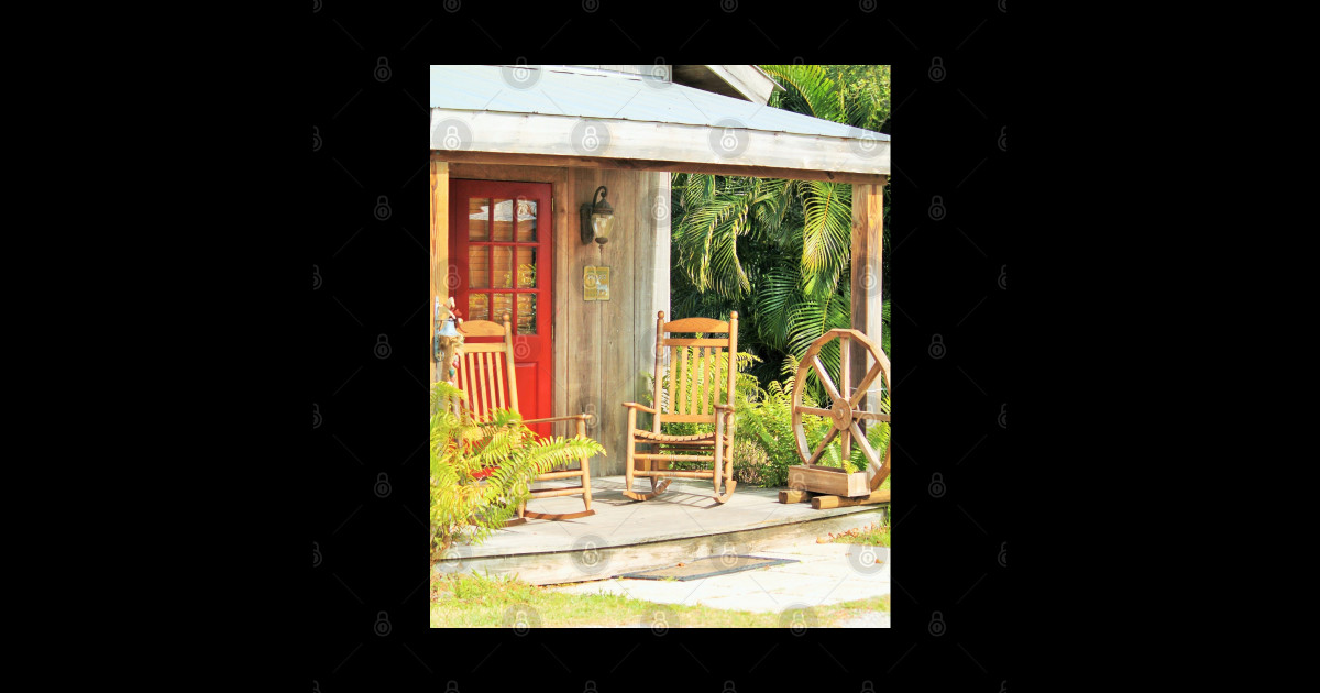 Western Front Porch with Rocking Chairs - Western - Posters and Art ...