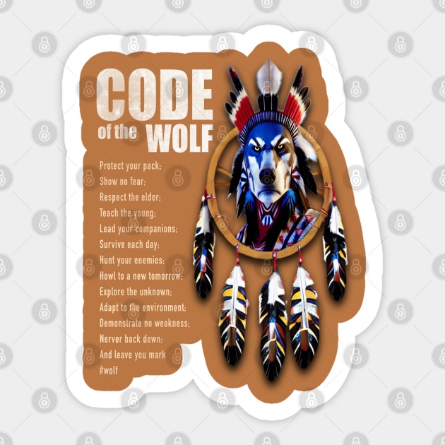 Code of the Wolf - Wolf Art - Sticker | TeePublic