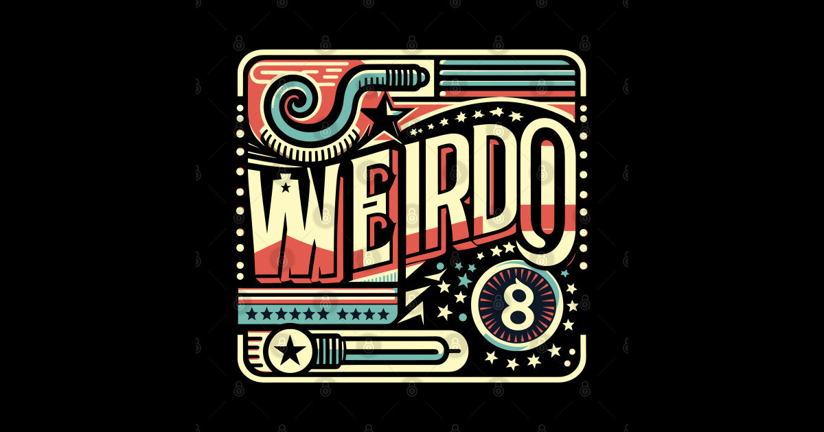 Weirdo - Retro Style Colorful Typography Design - Weirdo - Sticker ...