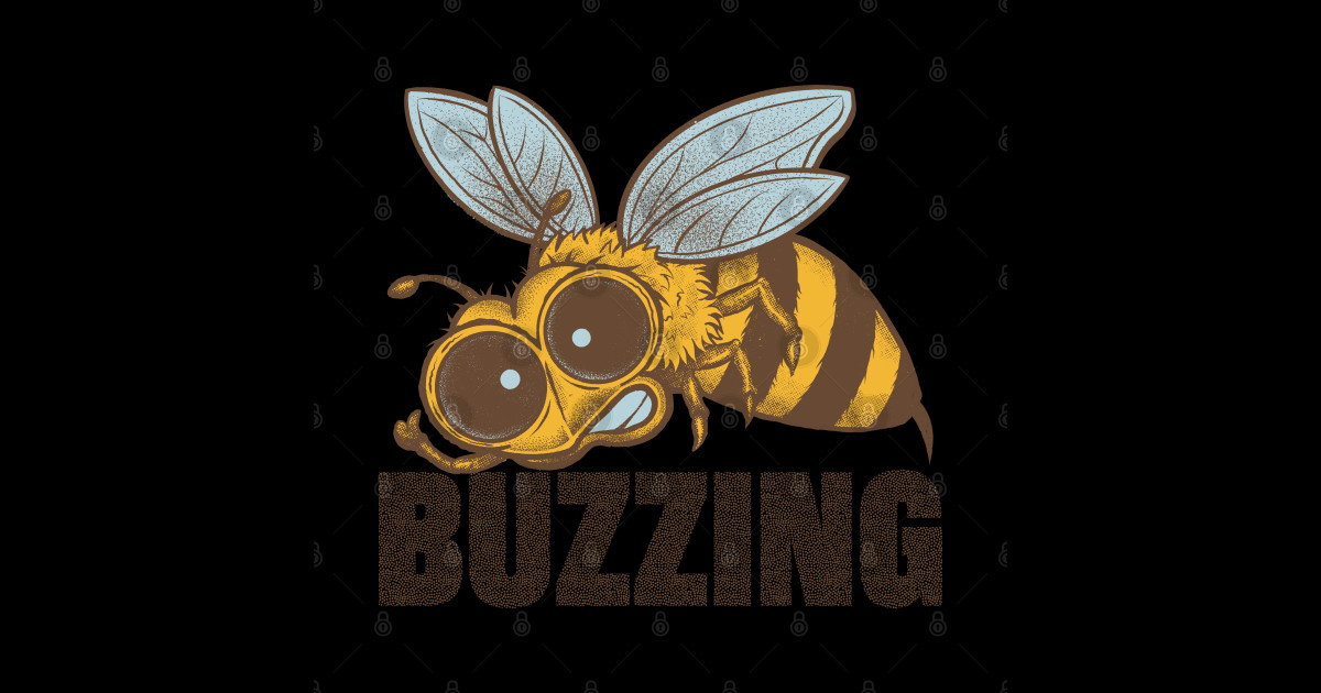 Happy Buzzing Bee - Bee - Sticker | TeePublic