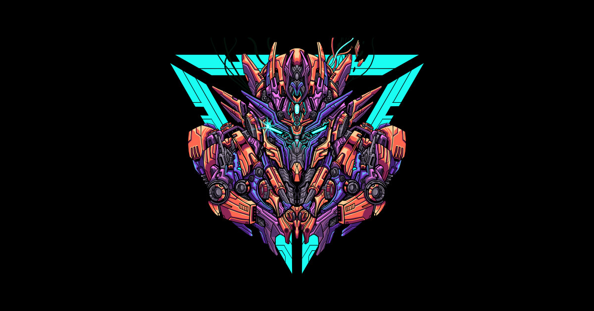 The great face mecha Illustration - Mecha - Sticker | TeePublic