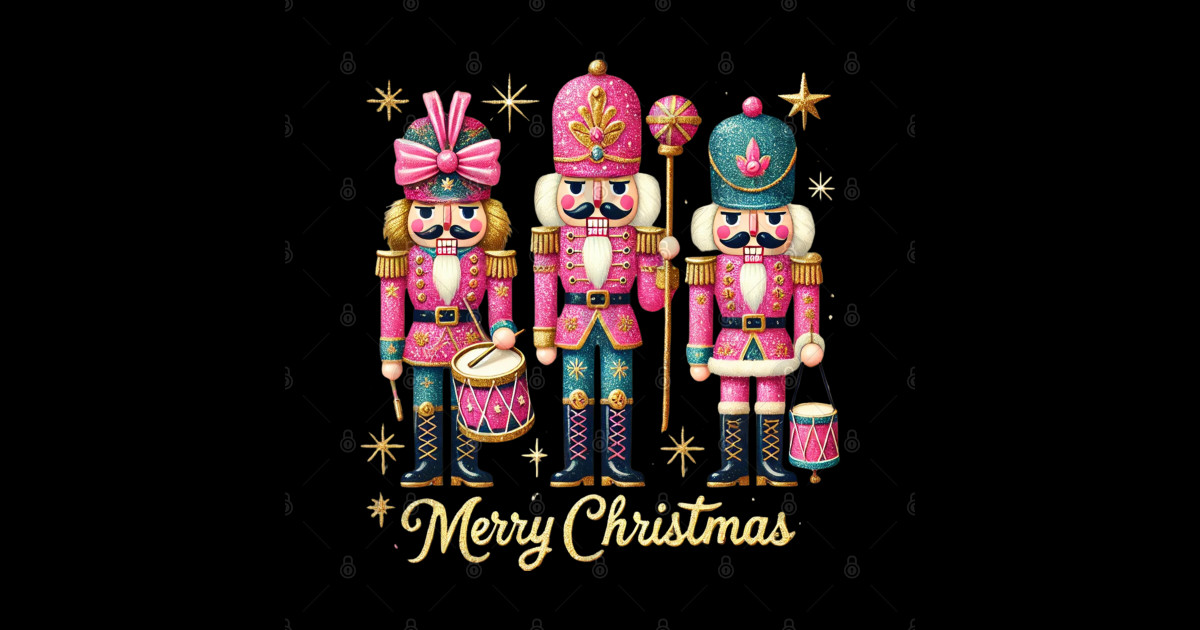 Merry Christmas – Pink Nutcrackers Holiday - Pink Nutcrackers - Sticker ...