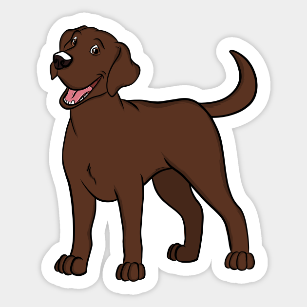 Happy Chocolate Lab - Dog - Sticker | TeePublic