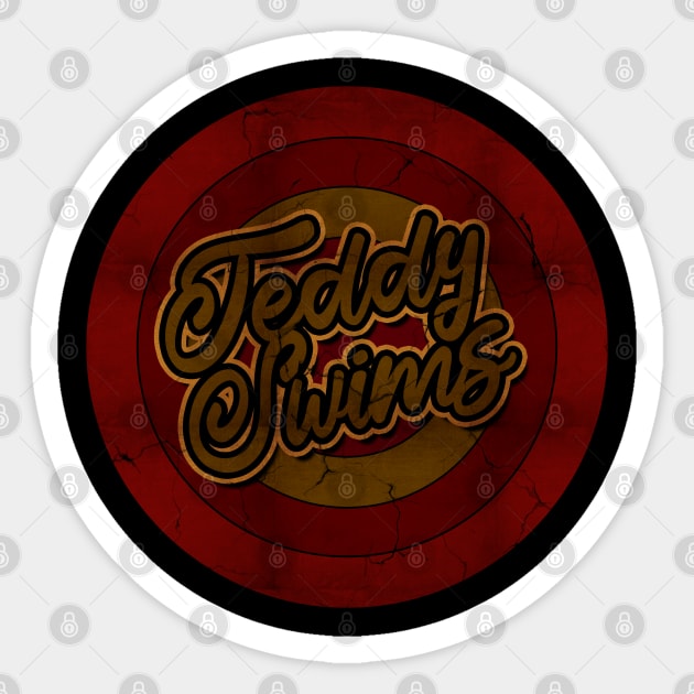 Circle Retro Teddy Swims - Teddy Swims - Sticker | TeePublic