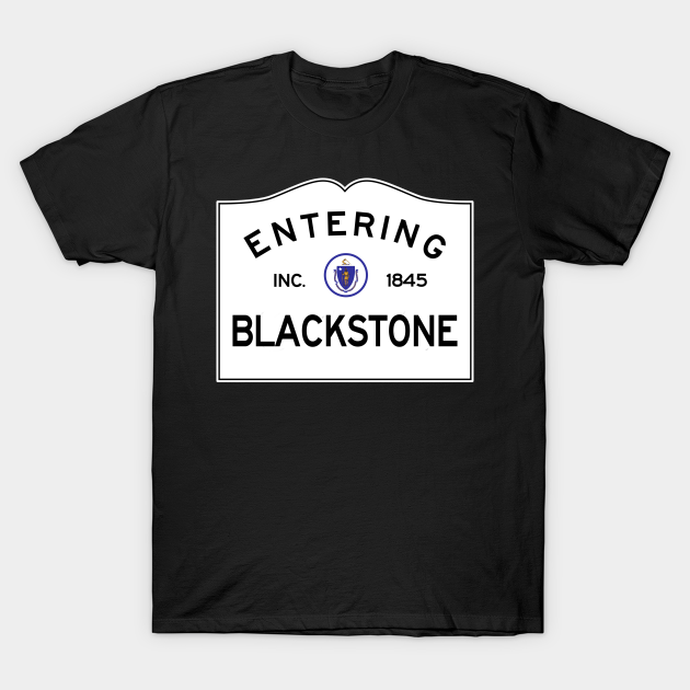 Blackstone Massachusetts Vintage Road Sign - Blackstone - T-Shirt ...