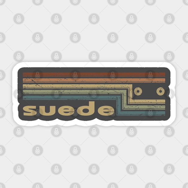Suede Cassette Stripes - Musician - Sticker | TeePublic