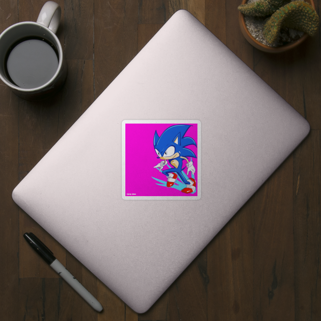 sonic the hedgehog running - Sonic The Hegdehog - Sticker | TeePublic