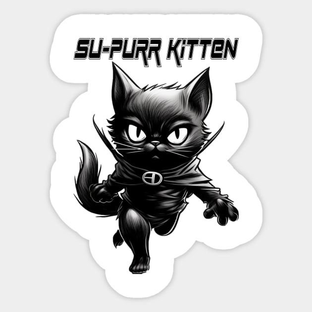 Superhero Cat, Su-purr Kitten, Funny Black Cat Kitty Lover - Cat Lover ...