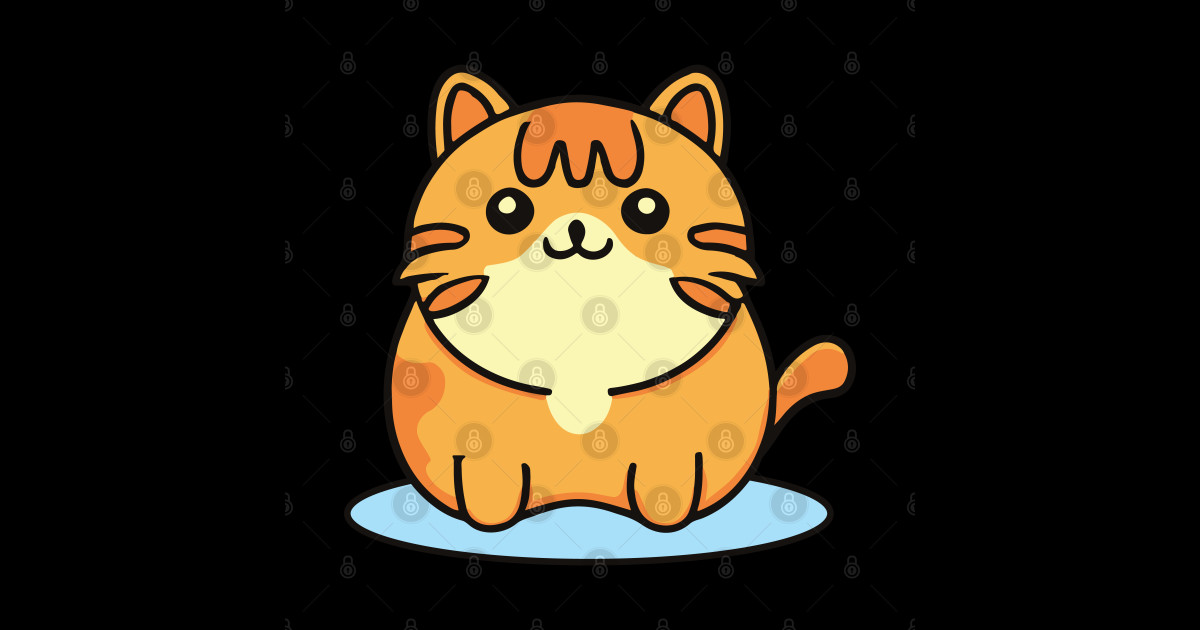cute kawaii orange cat cartoon - Kawaii Cat - Sticker | TeePublic