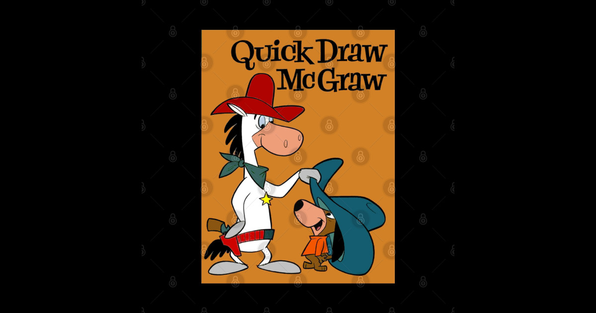 Quick Draw McGRAW : Cartoon Cowboy Sheriff Print - Cowboy Print - Hat ...
