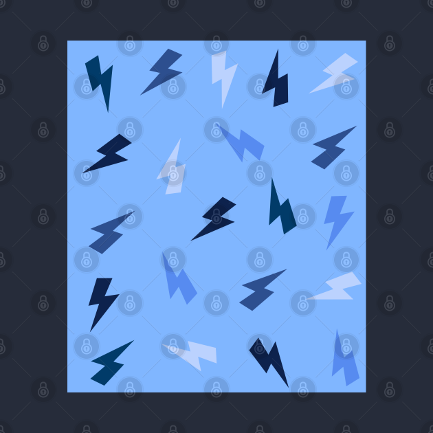 Blue Lightning, Thunder Bolt Pattern - Lightning Bolts - T-Shirt ...