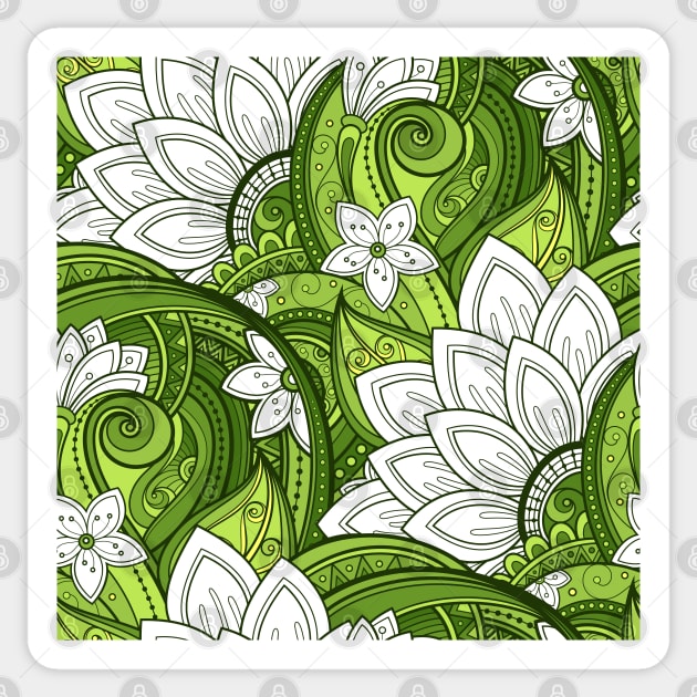 Paisley Print with Vintage Floral Motifs - Pattern - Sticker | TeePublic