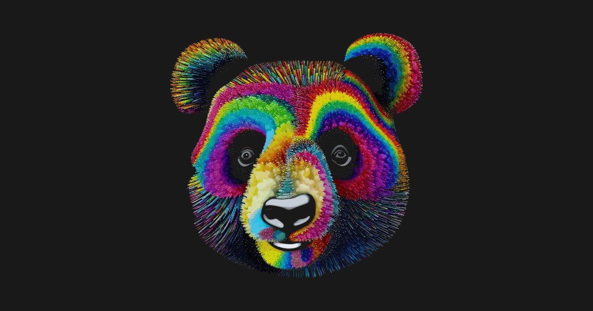 Trippy Colorful Panda Drawing - Psychedelic Art Print - Trippy Panda ...