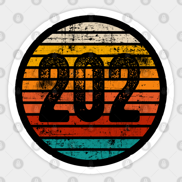 Distressed Vintage Sunset 202 Area Code - 202 Area Code - Sticker ...