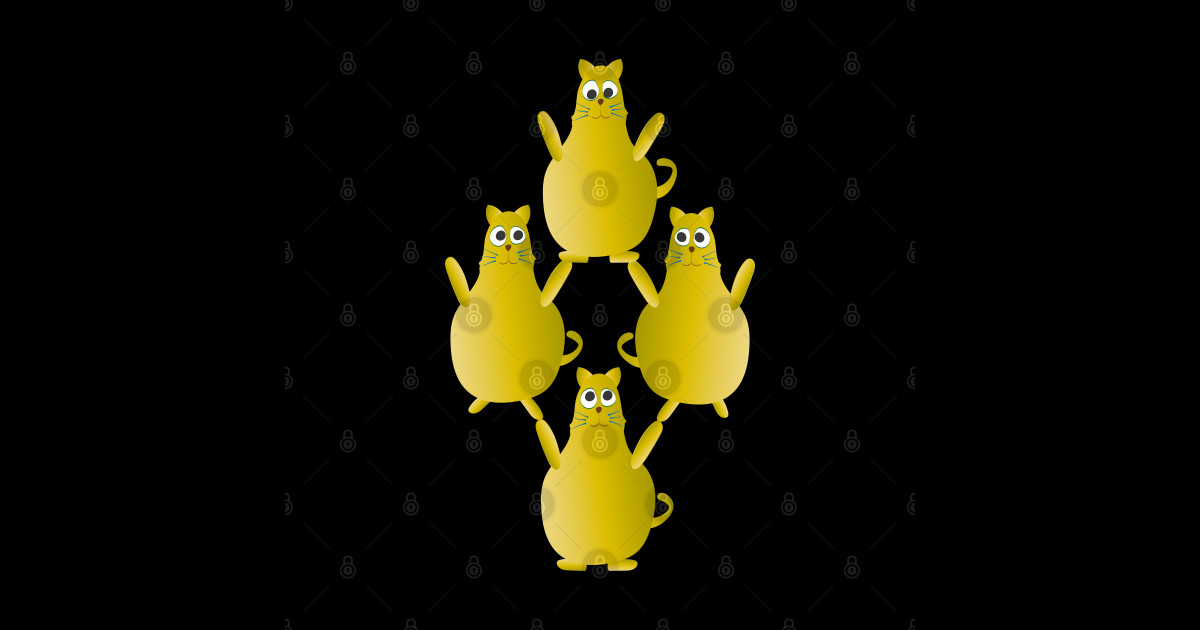 Many Funny Acrobat Cats - Cats - Sticker | TeePublic
