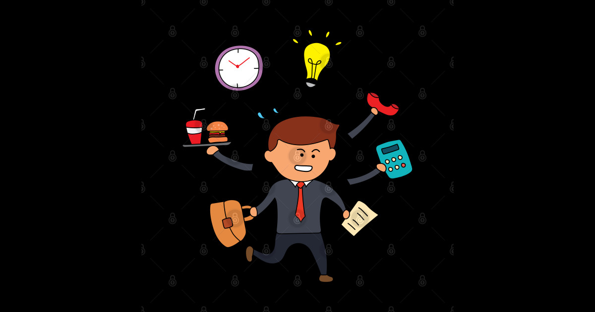 kids drawing of Business man multitasking - Multitasking - Posters and ...