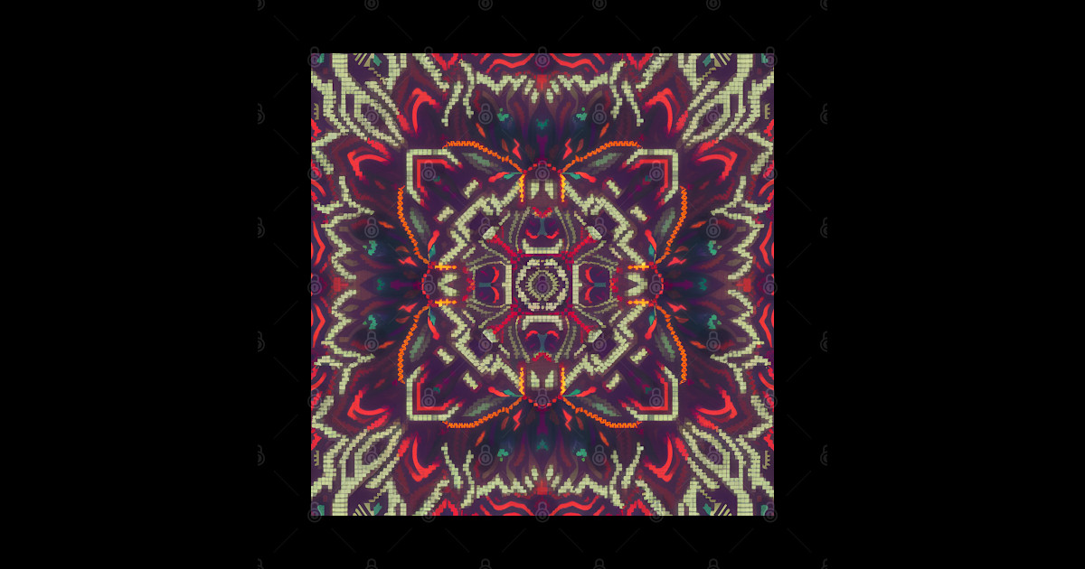 Psychedelic Repeating Pattern - Psychedelia - Sticker | TeePublic