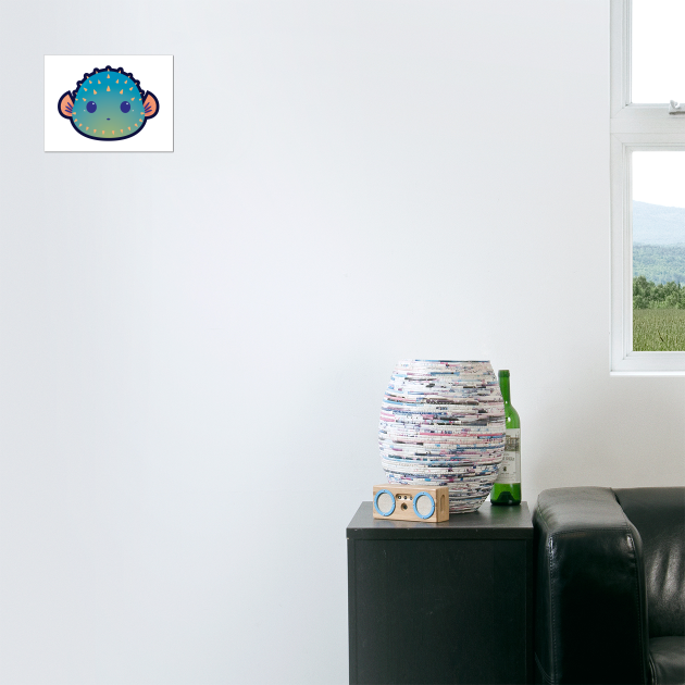 Poker Face Puffer Fish - Poker Face - Posters and Art Prints | TeePublic