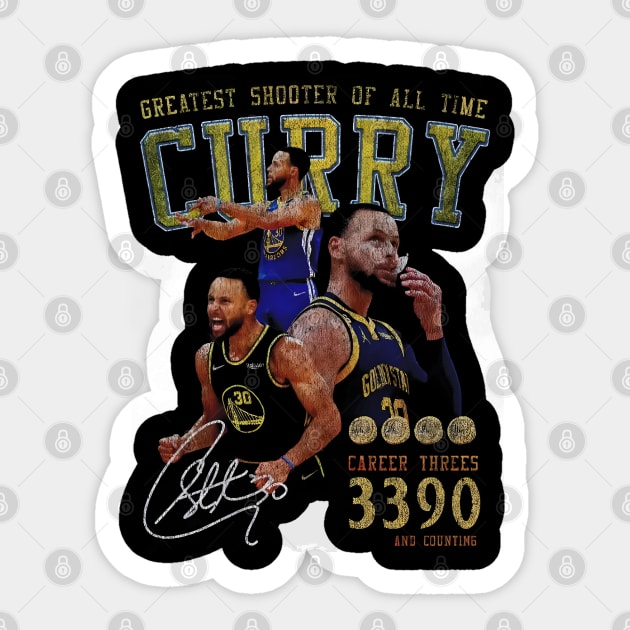 Steph Curry Greatest Shooter Of All Time - Steph Curry - Sticker ...