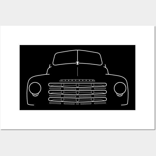 Studebaker 2R5 classic 1950s pickup truck white outline graphic ...