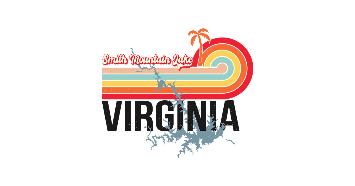 Smith Mountain Lake Virginia SML map - Virginia - T-Shirt | TeePublic