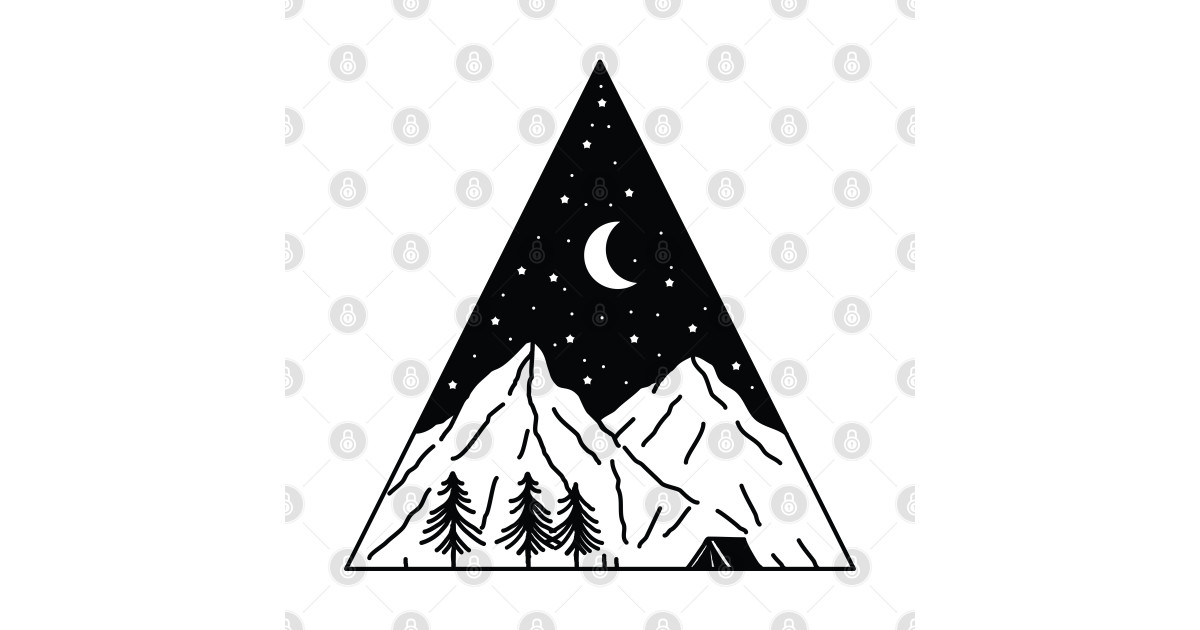 Night Camping Triangle - Camp - T-Shirt | TeePublic