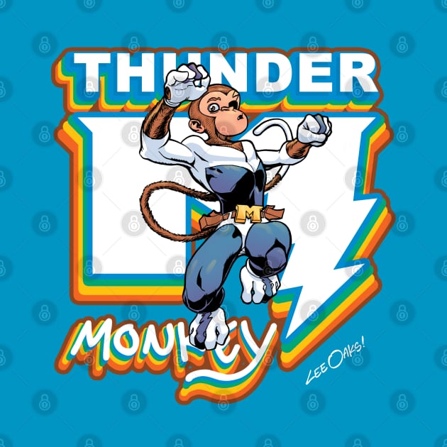 Young Thunder Monkey with Retro Logo - Monkey - T-Shirt | TeePublic