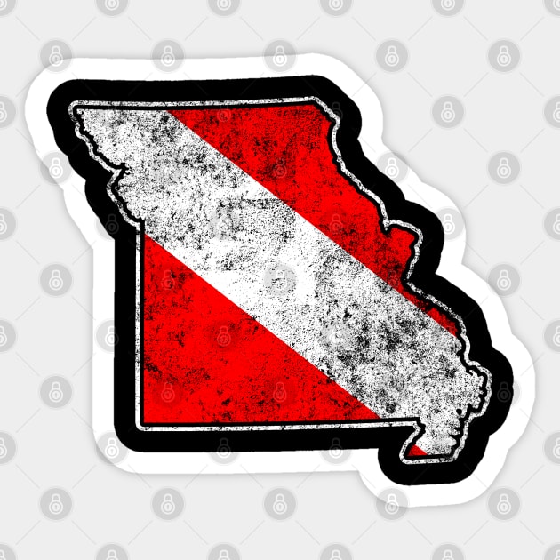 Missouri Dive Flag Scuba Diving State Map Dive Flag Distressed - Dive ...