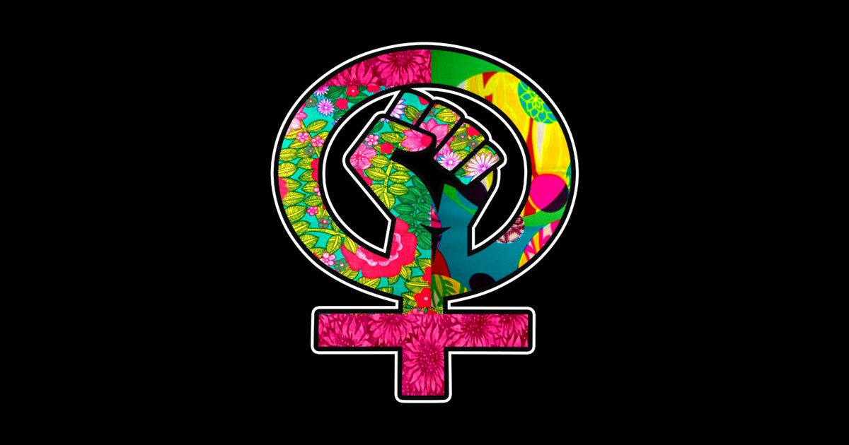Floral Print Retro Venus Symbol - Feminist Movement - Sticker | TeePublic