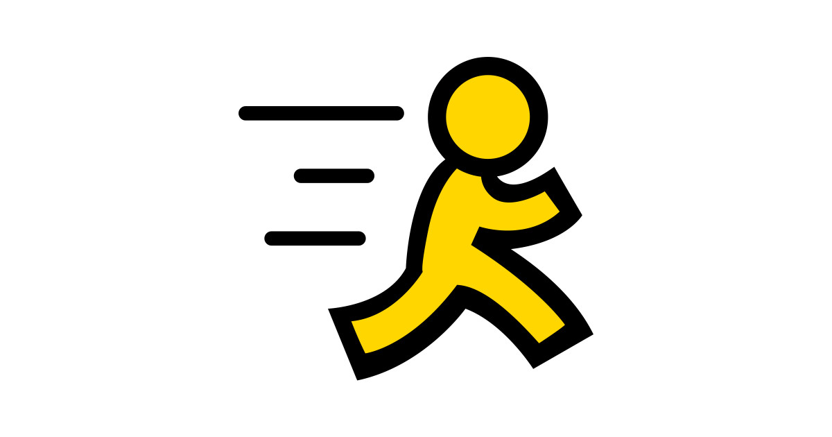 AOL man running - Millennial Misery - T-Shirt | TeePublic