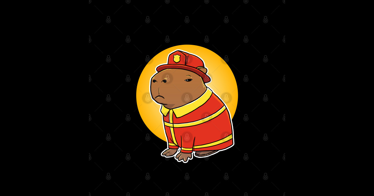 WTF where's the fire Capybara Firefighter - Funny Firefighter - Magnet ...