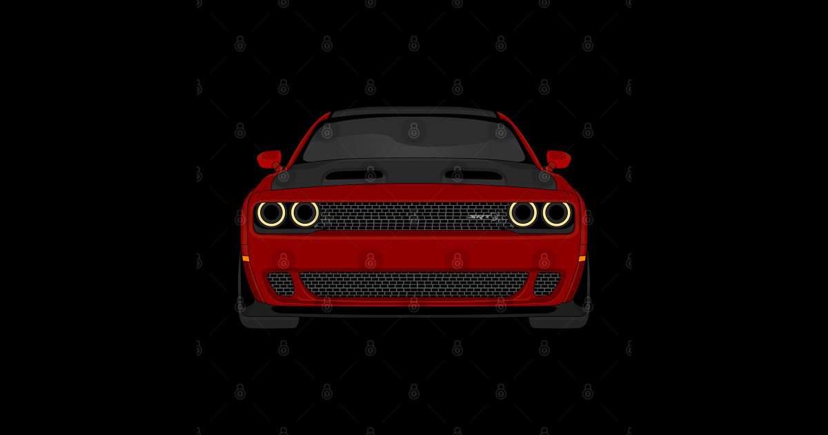 DODGE HELLCAT FRONT DARK-RED - Dodge Hellcat Challenger - Sticker ...