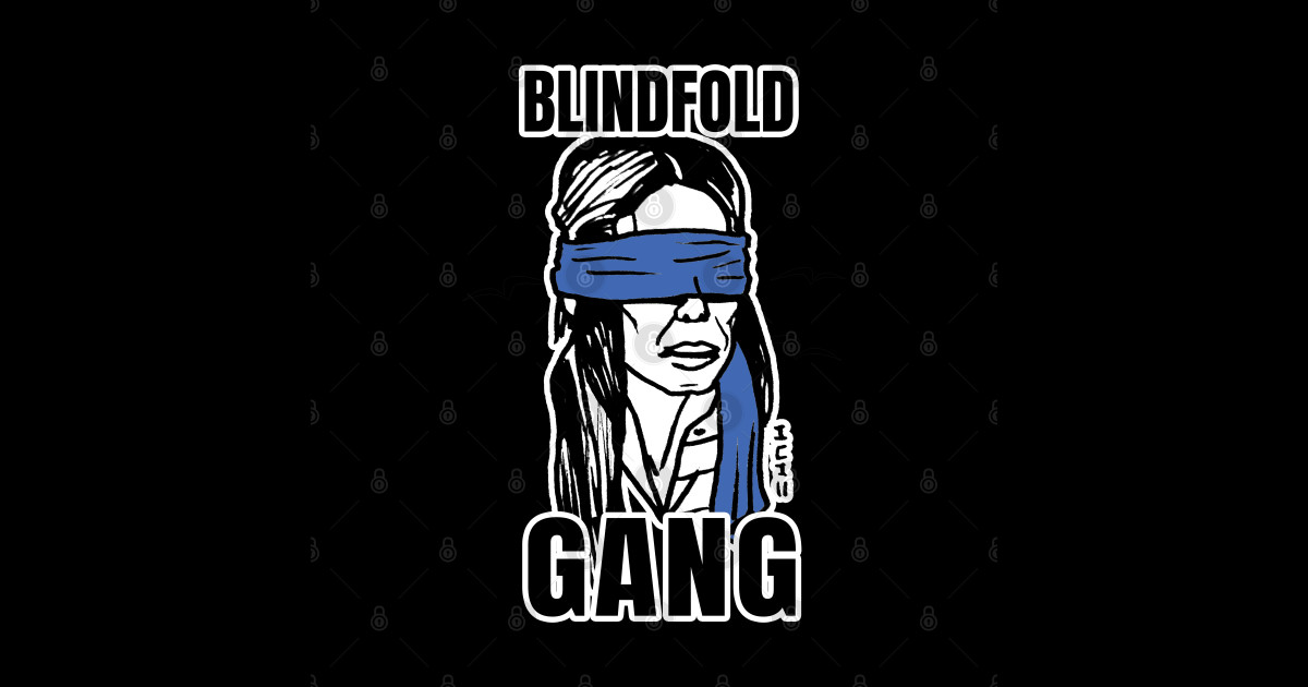 "Blindfold Gang" Funny Blindfold Meme Art with Bird Silhouette ...