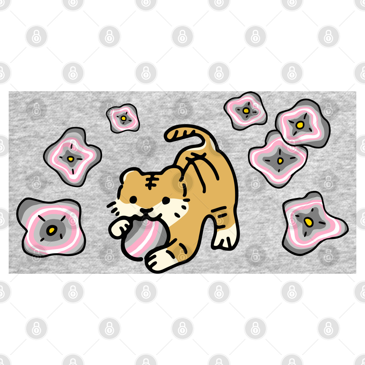 Cute Tiger Demigirl Flags Demifemale Flower Girl - Demigirl Flag - T ...