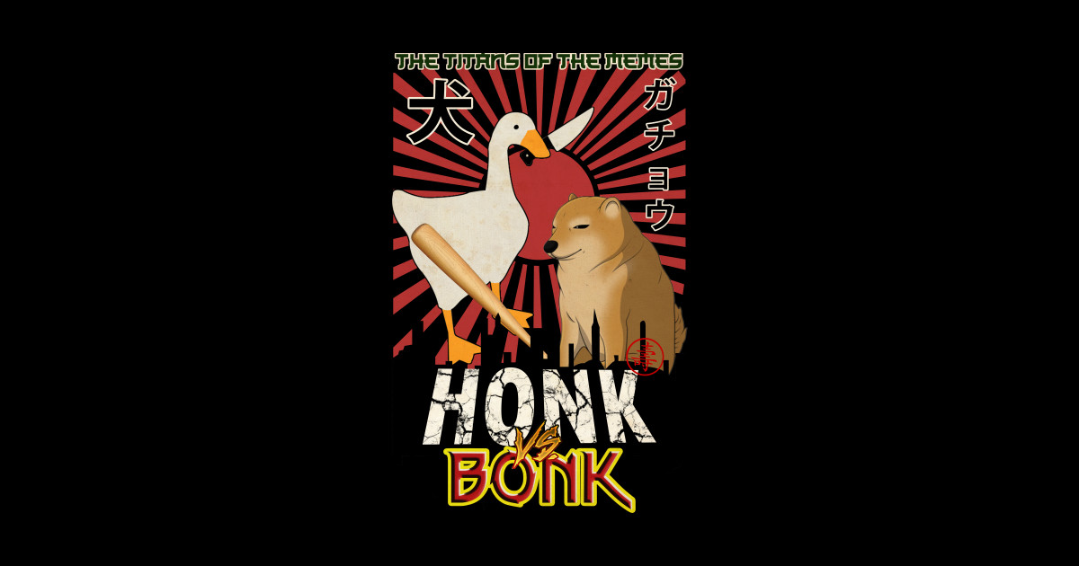 Honk vs Bonk Meme - Godzilla Vs Kong - Posters and Art Prints | TeePublic