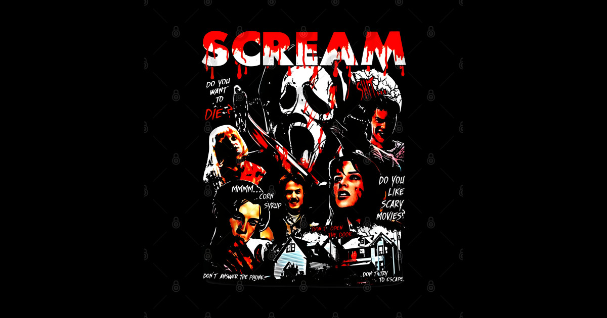 Scream Halloween retro horror movie design - Halloween - Sticker ...