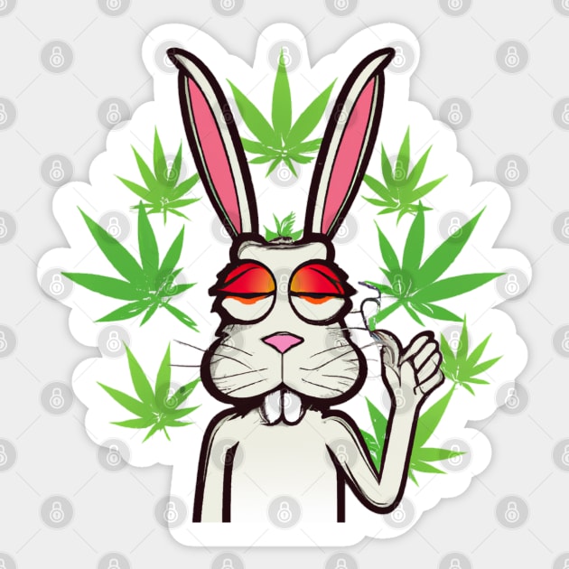 Popculture Popart Trippy Stoner Rabbit - 420 - Sticker | TeePublic