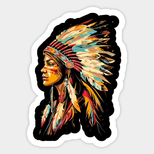 Native American Woman - Native American Woman - Sticker | TeePublic