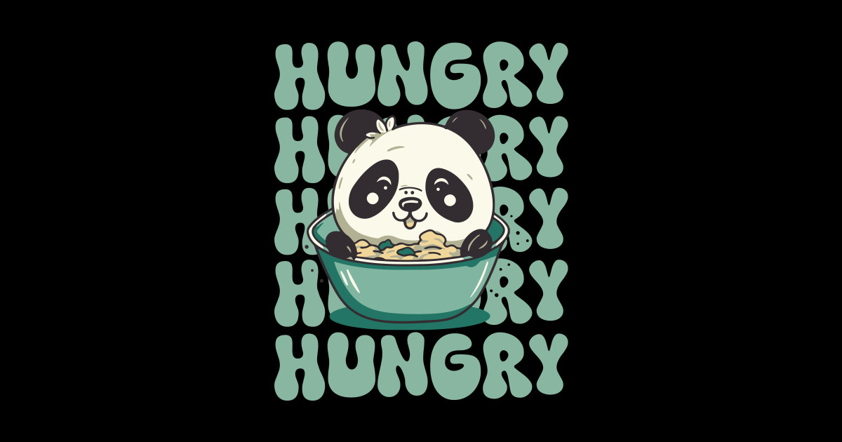 Hungry cute panda - Hungry Panda - Sticker | TeePublic